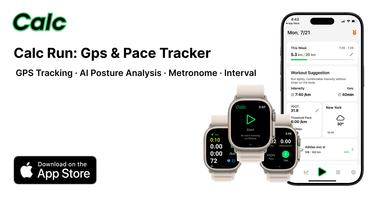 Calc Run - GPS Running Tracker & Pace Monitor App